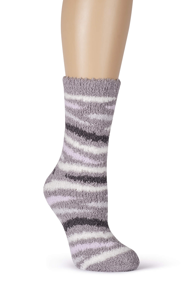 Gri Zebra Shadow Soket Çorap | SUWEN