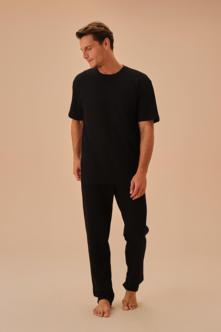 Black Tyler Men Pyjamas Set | SUWEN