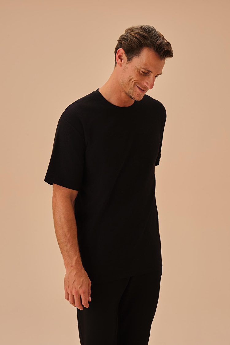 Black Tyler Men Pyjamas Set | SUWEN