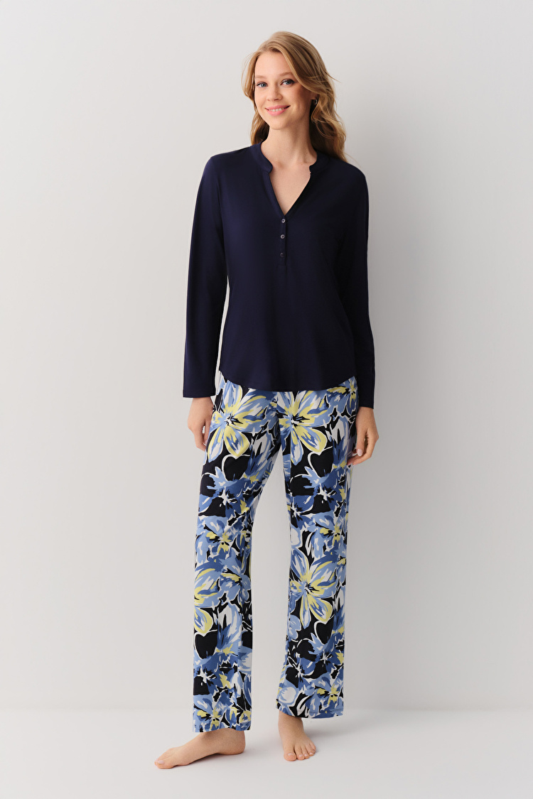 Çiçek Desenli Grace Pijama Takımı | SUWEN