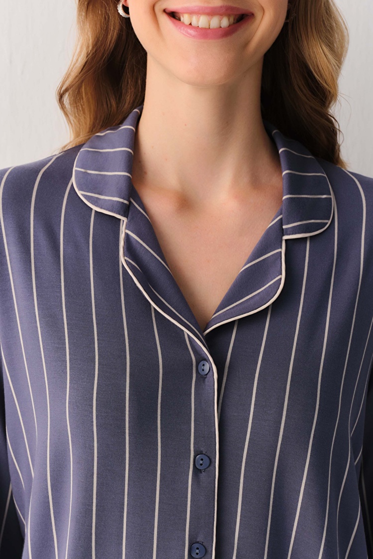 Indigo Line Slim Masculine Pyjamas Set | SUWEN