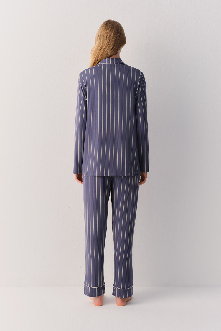 Indigo Line Slim Masculine Pyjamas Set | SUWEN